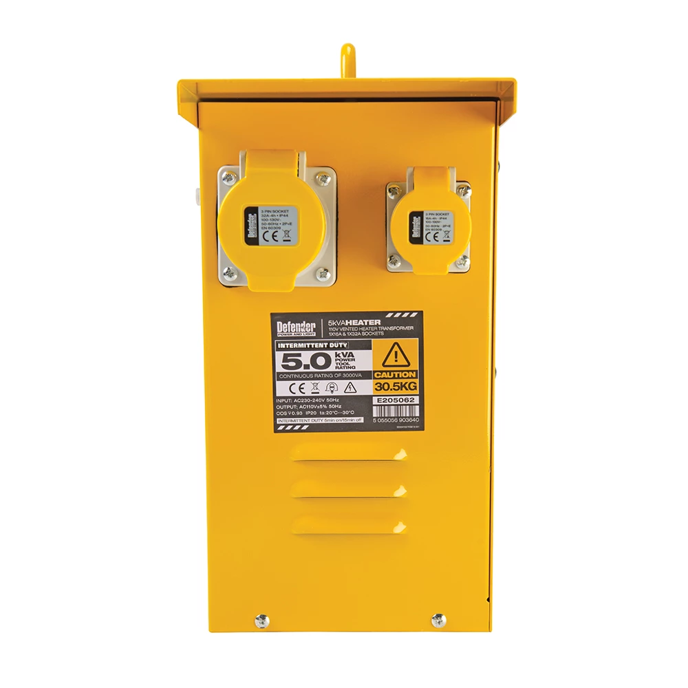 Toolstream Ltd | Defender 5kVA Metal Heater Transformer 16A / 32A
