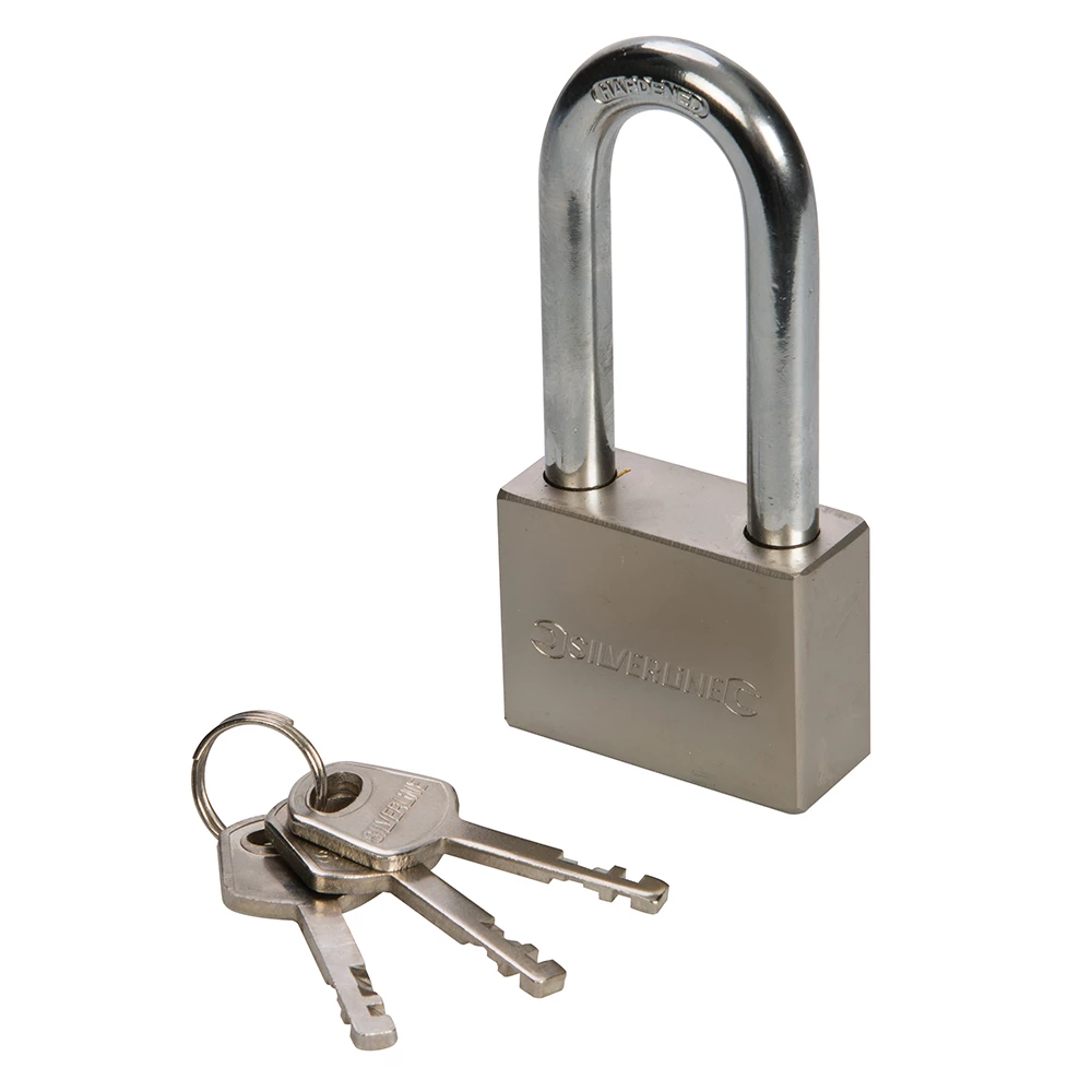 Toolstream Ltd | Silverline Steel Padlock Long Shackle