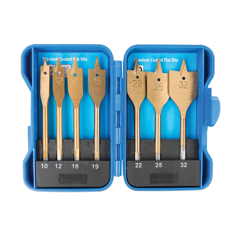 Toolstream Ltd | Silverline Titanium-Coated Flat Bit Set 7pce