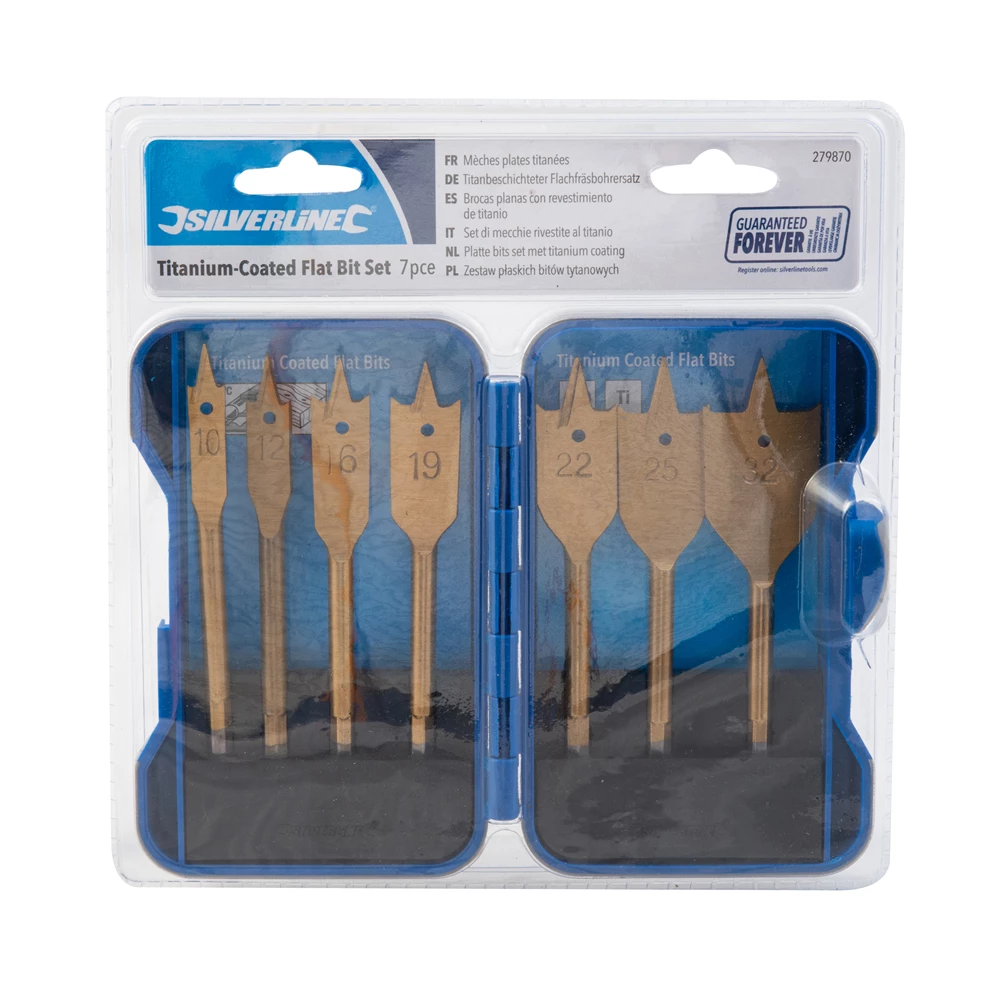 Toolstream Ltd | Silverline Titanium-Coated Flat Bit Set 7pce