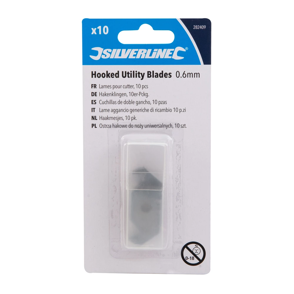 Toolstream Ltd | Silverline Hooked Utility Blades 10pk