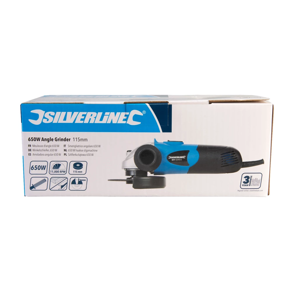 Toolstream Ltd | Silverline 650W Angle Grinder 115mm