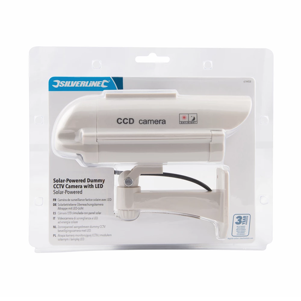 Toolstream Ltd | Silverline Solar-Powered Dummy CCTV Camera with LED
