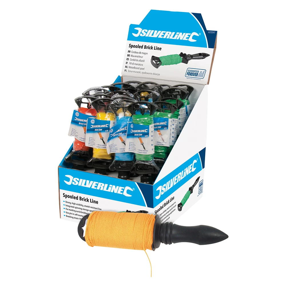 Toolstream Ltd | Silverline Spooled Brick Line Display Box 24pce