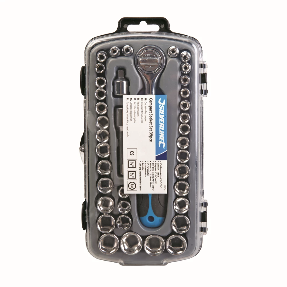 Toolstream Ltd | Silverline Compact Socket Set 6pt Metric / A/F 39pce