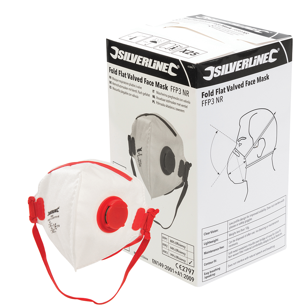 Toolstream Ltd | Silverline Fold Flat Valved Face Mask FFP3 NR Display ... Toolstream Ltd | Silverline Fold Flat Valved Face Mask FFP3 NR Display ...