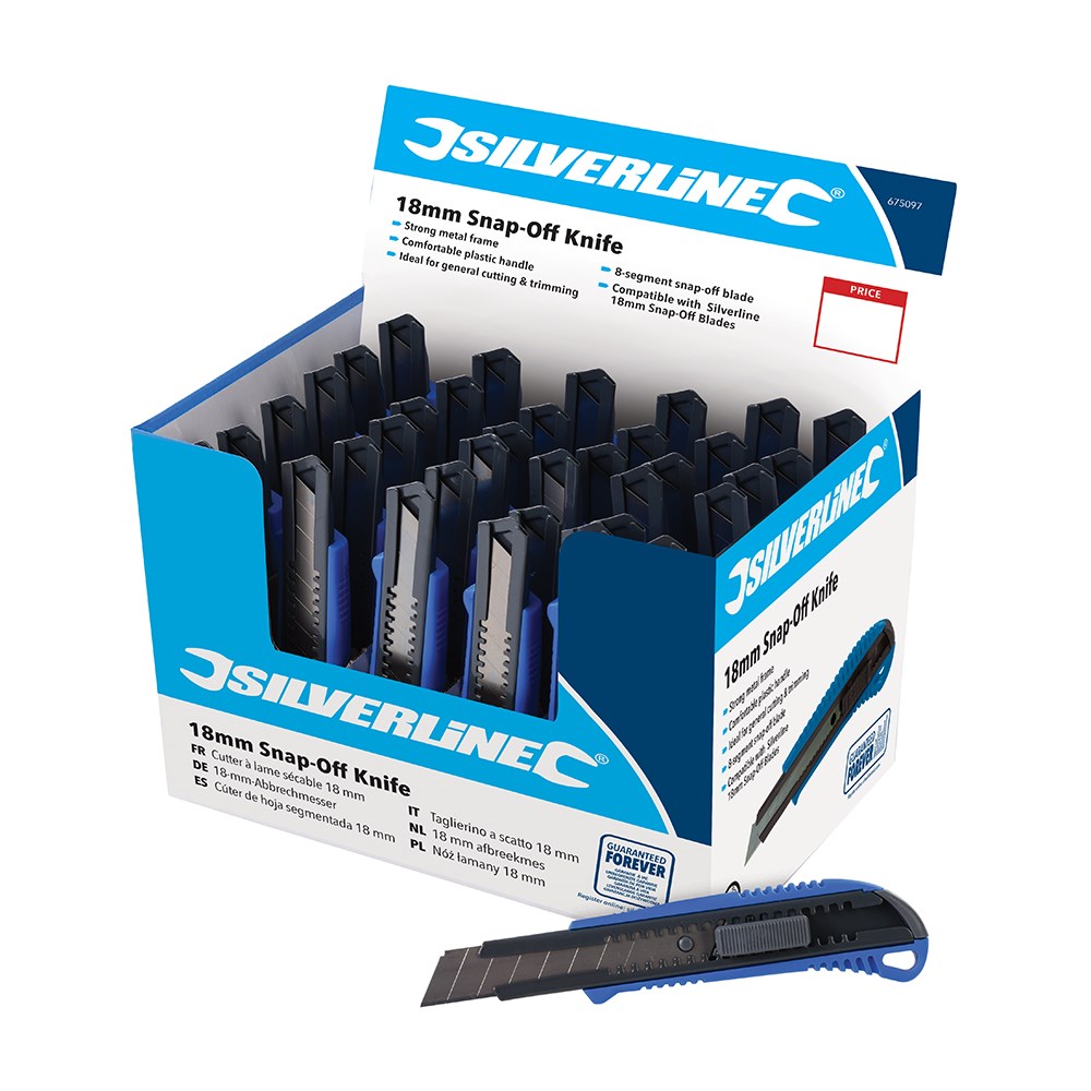Toolstream Ltd | Silverline 18mm Snap-Off Knife Display Box 36pce