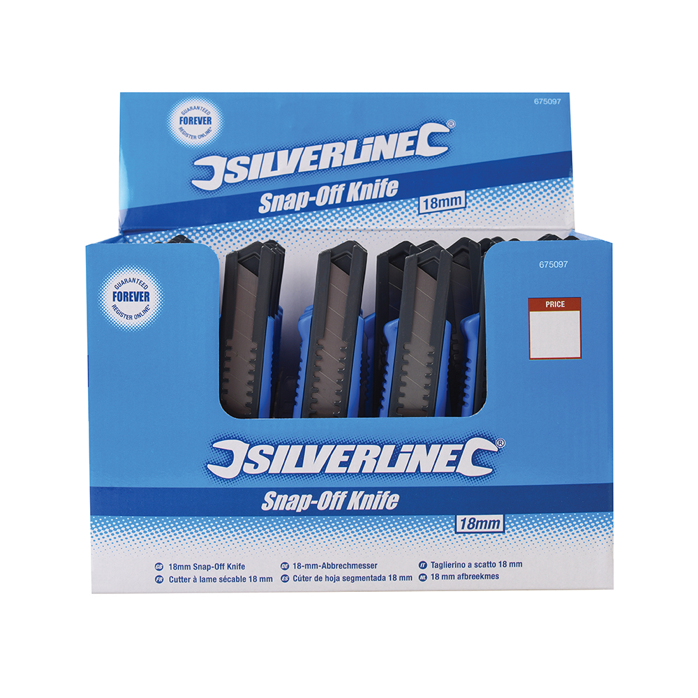 Toolstream Ltd | Silverline 18mm Snap-Off Knife Display Box 36pce