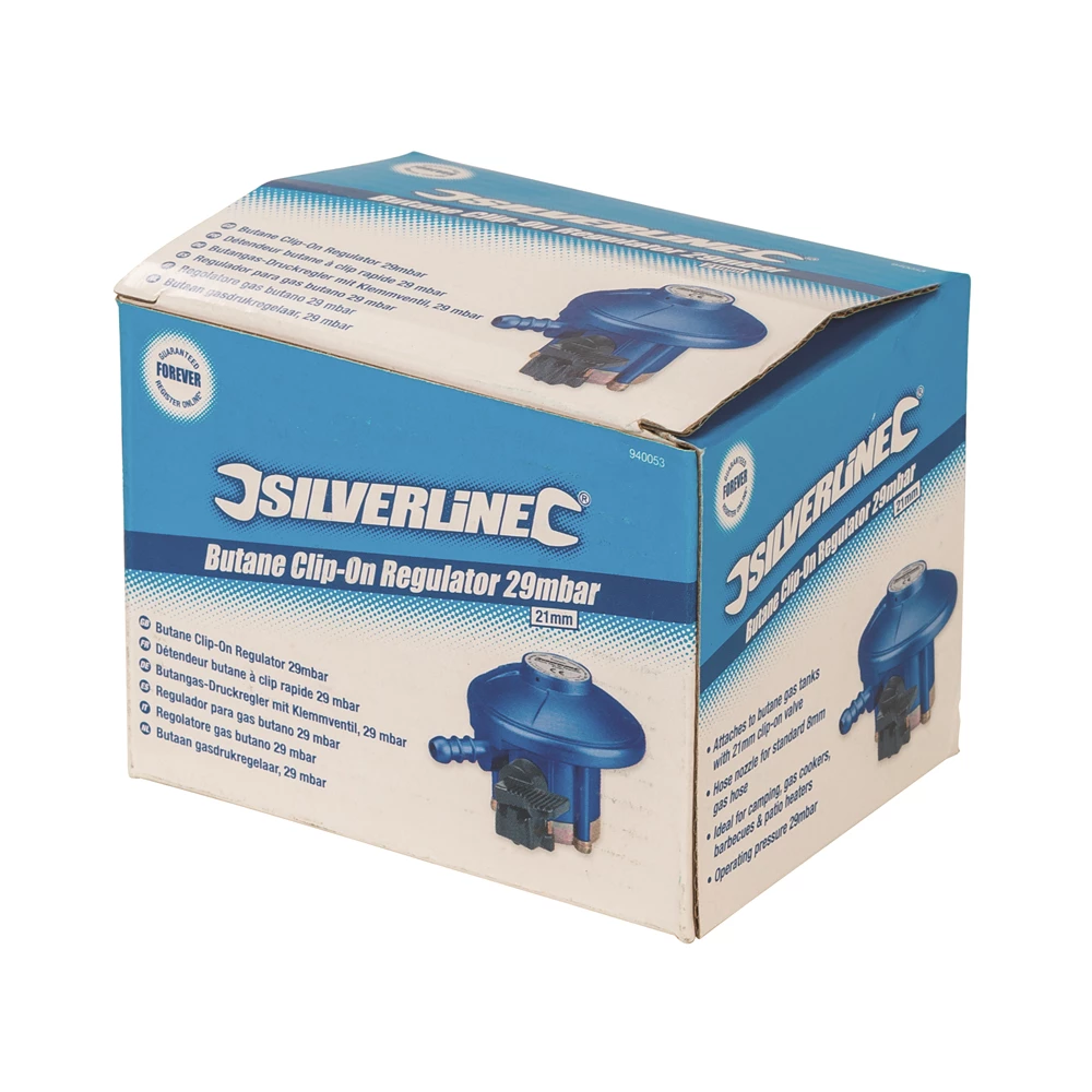 Toolstream Ltd | Silverline Butane Clip-On Regulator 21mm